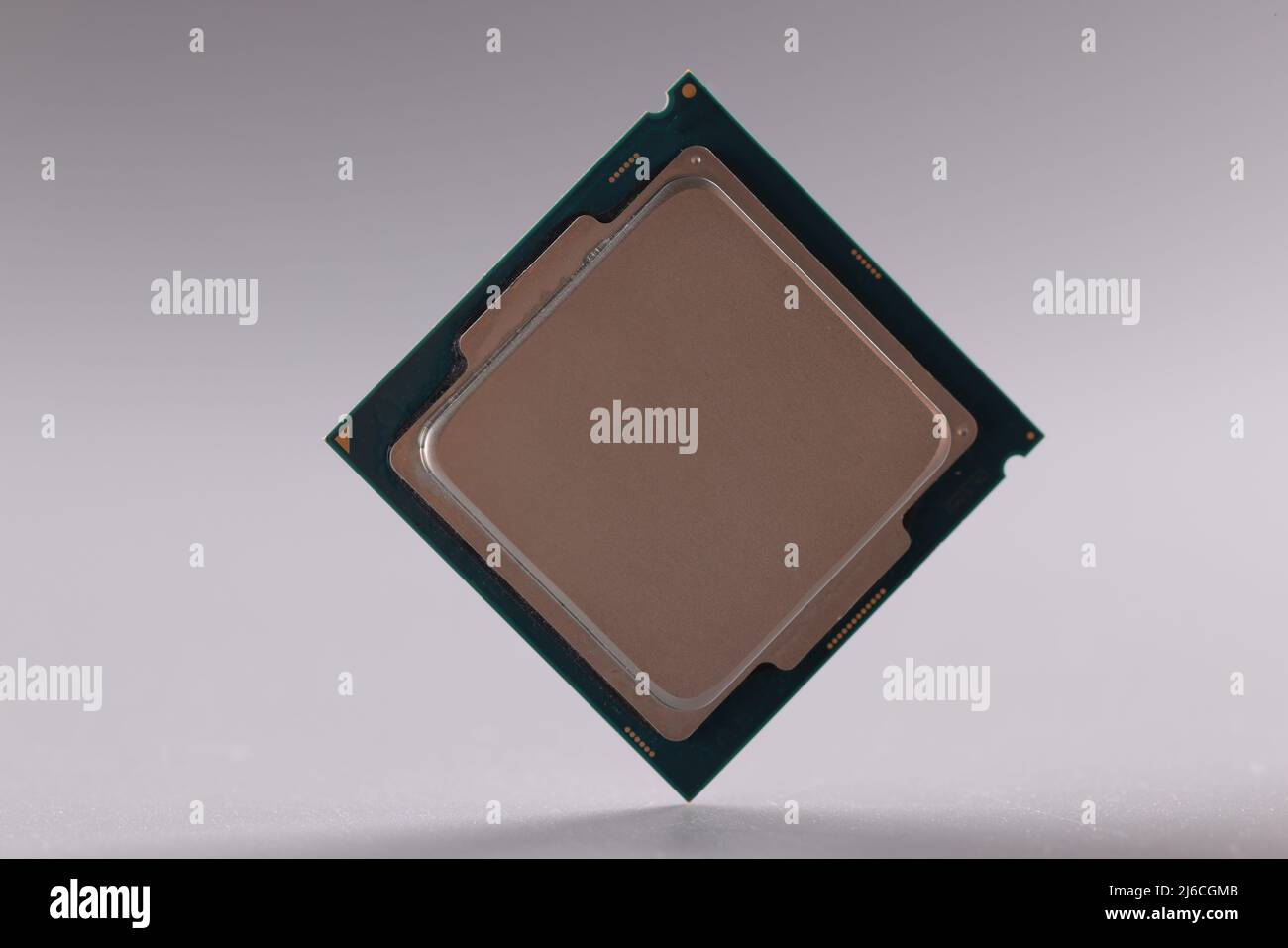 Central processing unit, processor chip on grey background Stock Photo ...