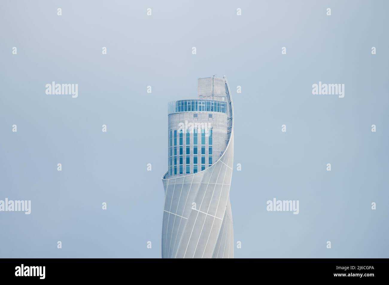 30 April 2022, Baden-Wuerttemberg, Rottweil: The TK-Elevator test tower ...