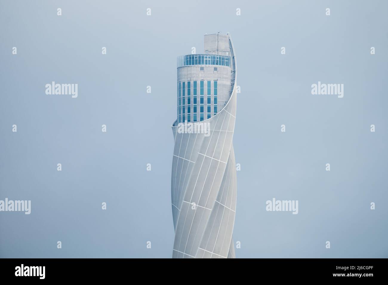 30 April 2022, Baden-Wuerttemberg, Rottweil: The TK-Elevator test tower ...
