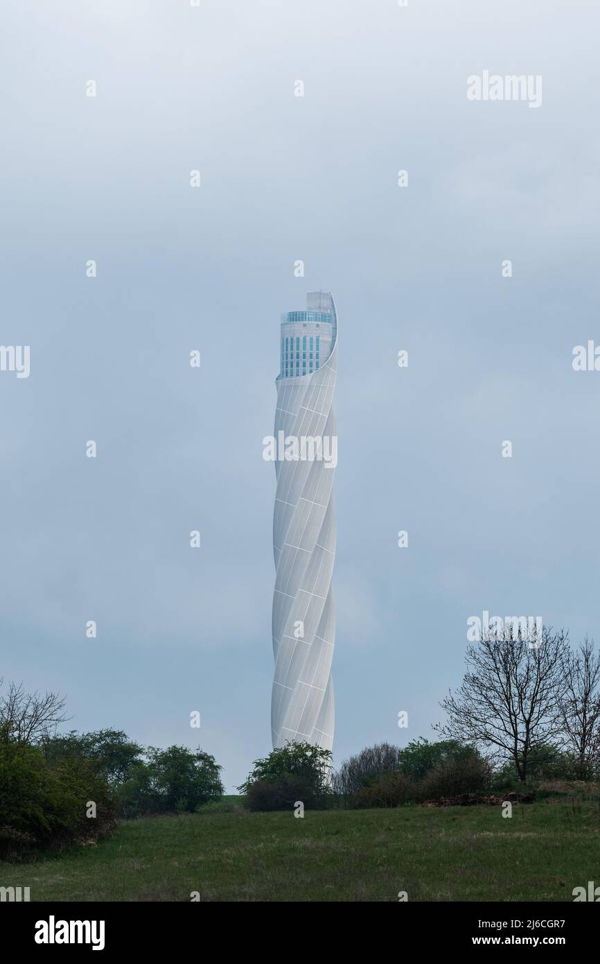 30 April 2022, Baden-Wuerttemberg, Rottweil: The TK-Elevator test tower ...