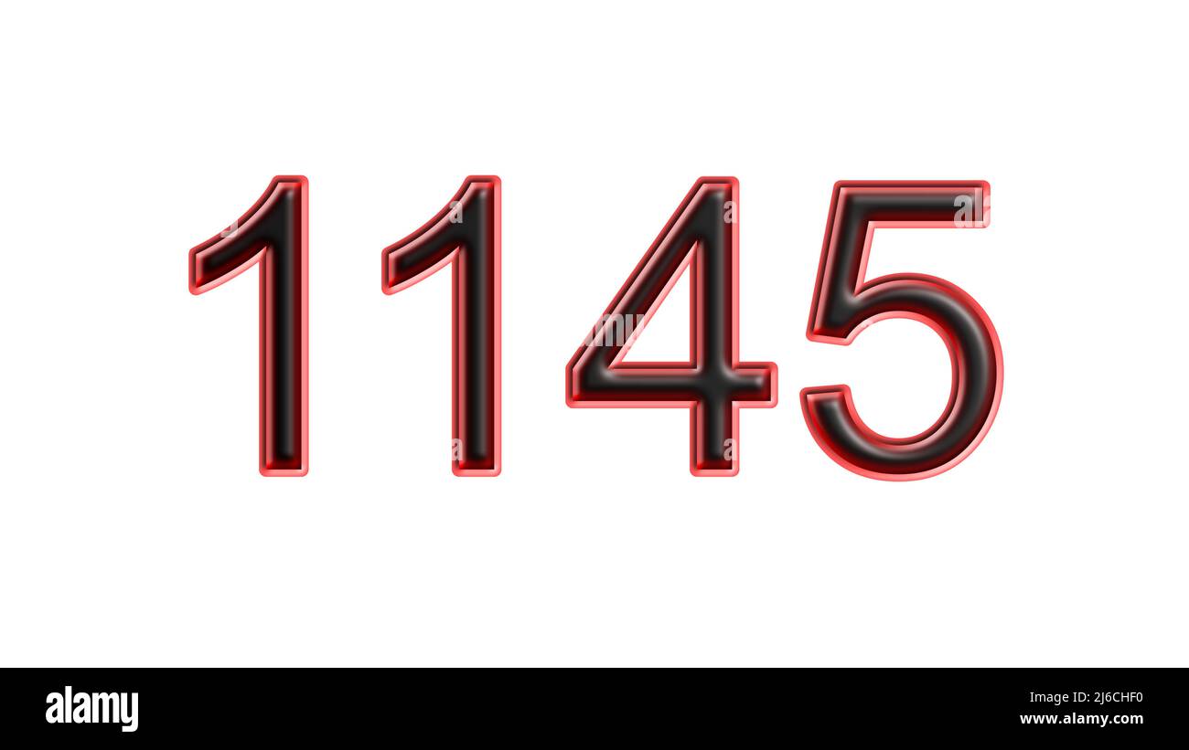 red 1145 number 3d effect white background Stock Photo - Alamy