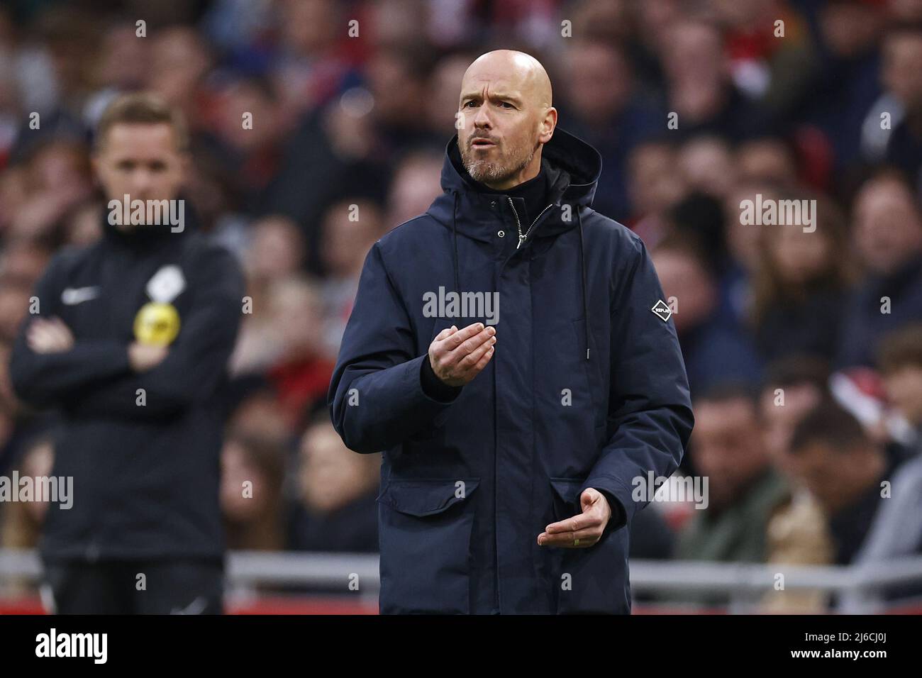 AMSTERDAM - Ajax coach Erik ten Hag during the Dutch Eredivisie match between Ajax Amsterdam and ...