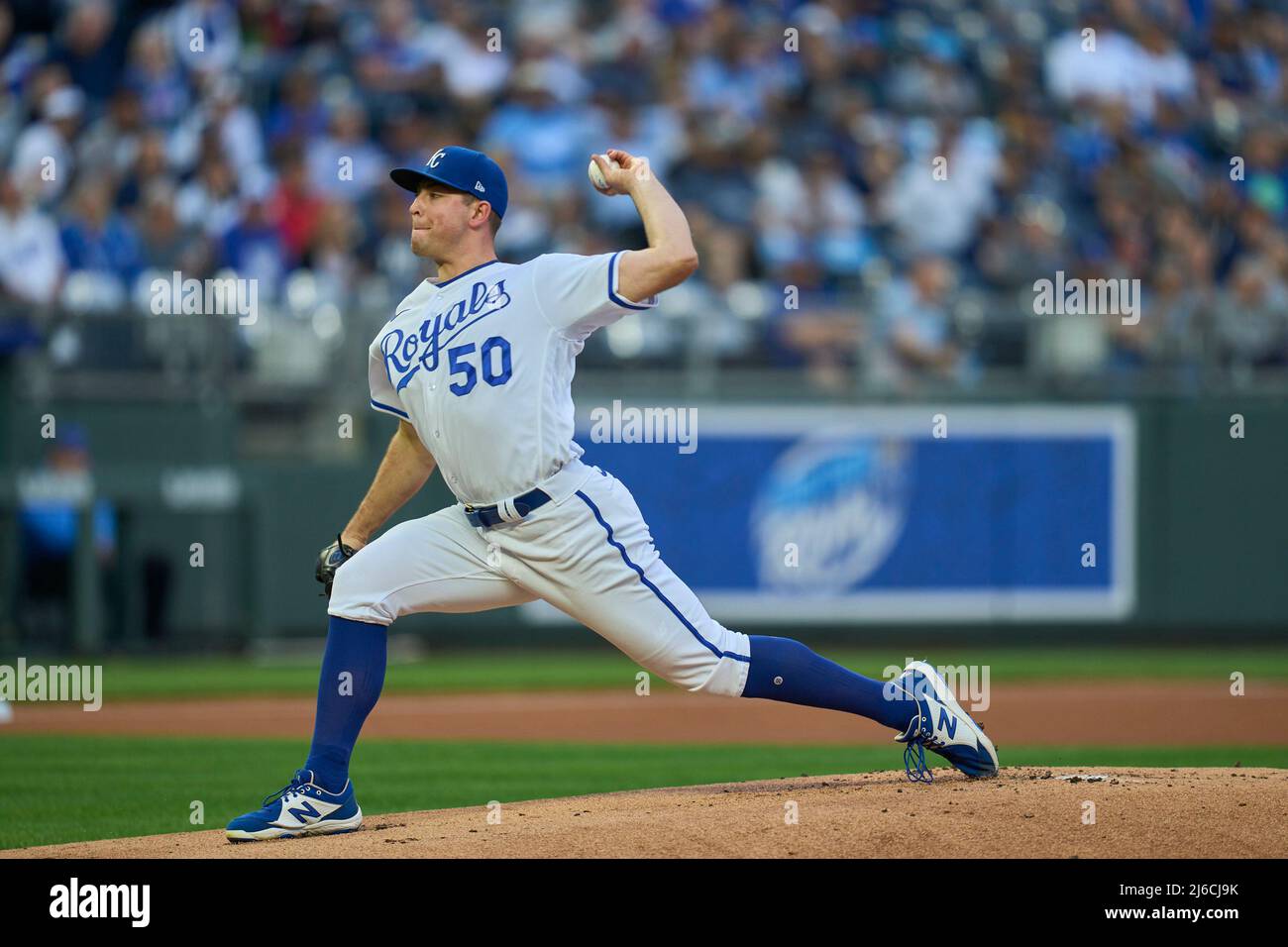 April 29 20261: Kansas City pitcher Kris Bubic (50) throws a pitch ...