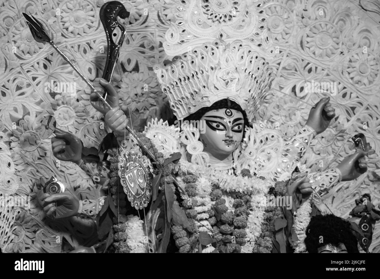Durga Devi Wallpaper Black And White