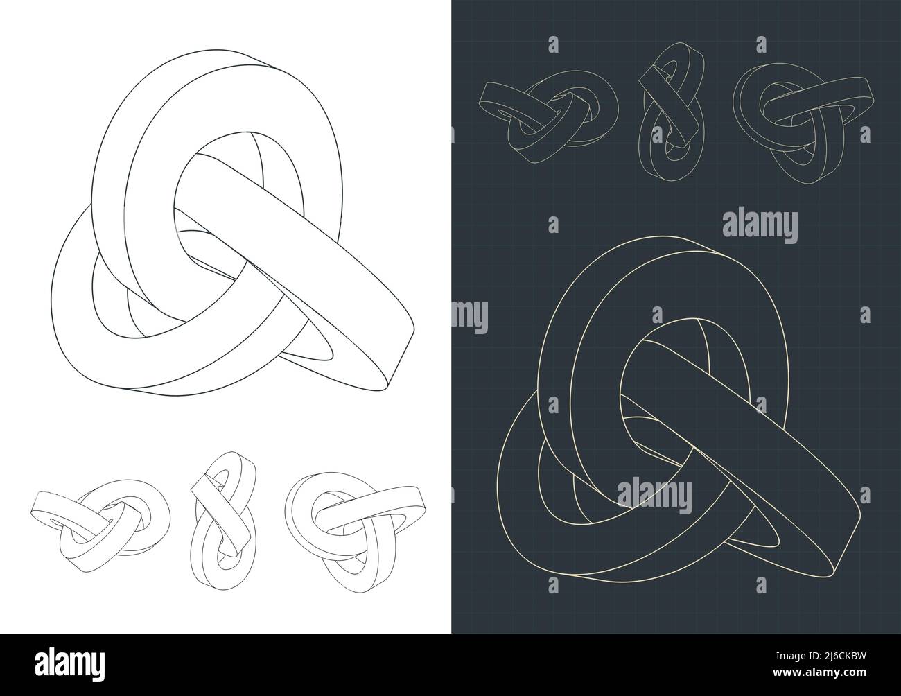 Stylized vector illustration of drawings of moebius knot Stock Vector ...