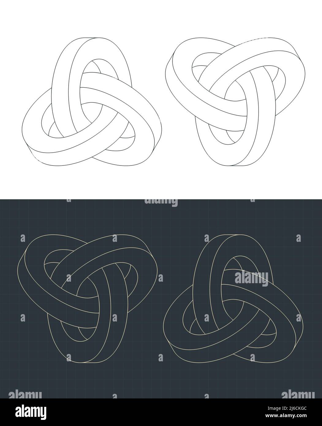 Stylized vector illustration of drawings of moebius knot Stock Vector ...