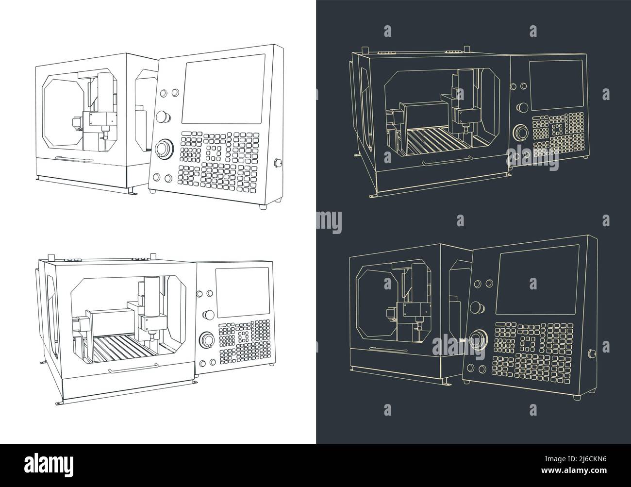 Stylized vector illustration of desktop CNC router machine Stock Vector ...