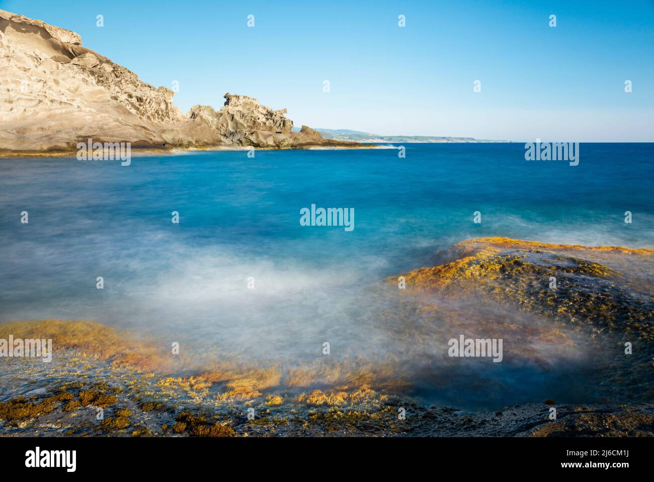 Mediterranean natural beauty - jagged, colourful rock formations in the ...