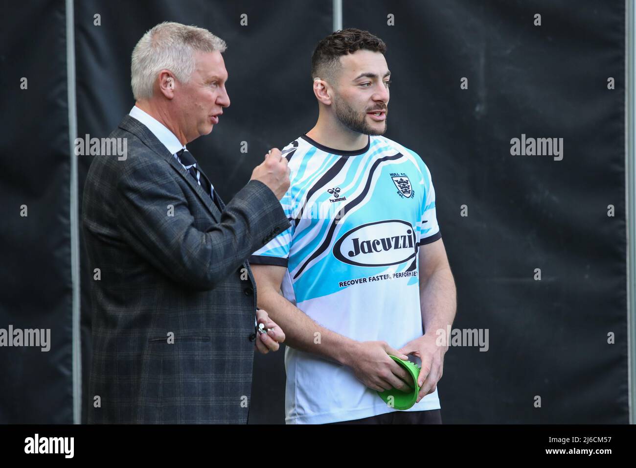 Hull FC owner Adam Pearson in conversation with Jake Connor #1 of Hull ... Hull FC owner Adam Pearson in conversation with Jake Connor #1 of Hull ...