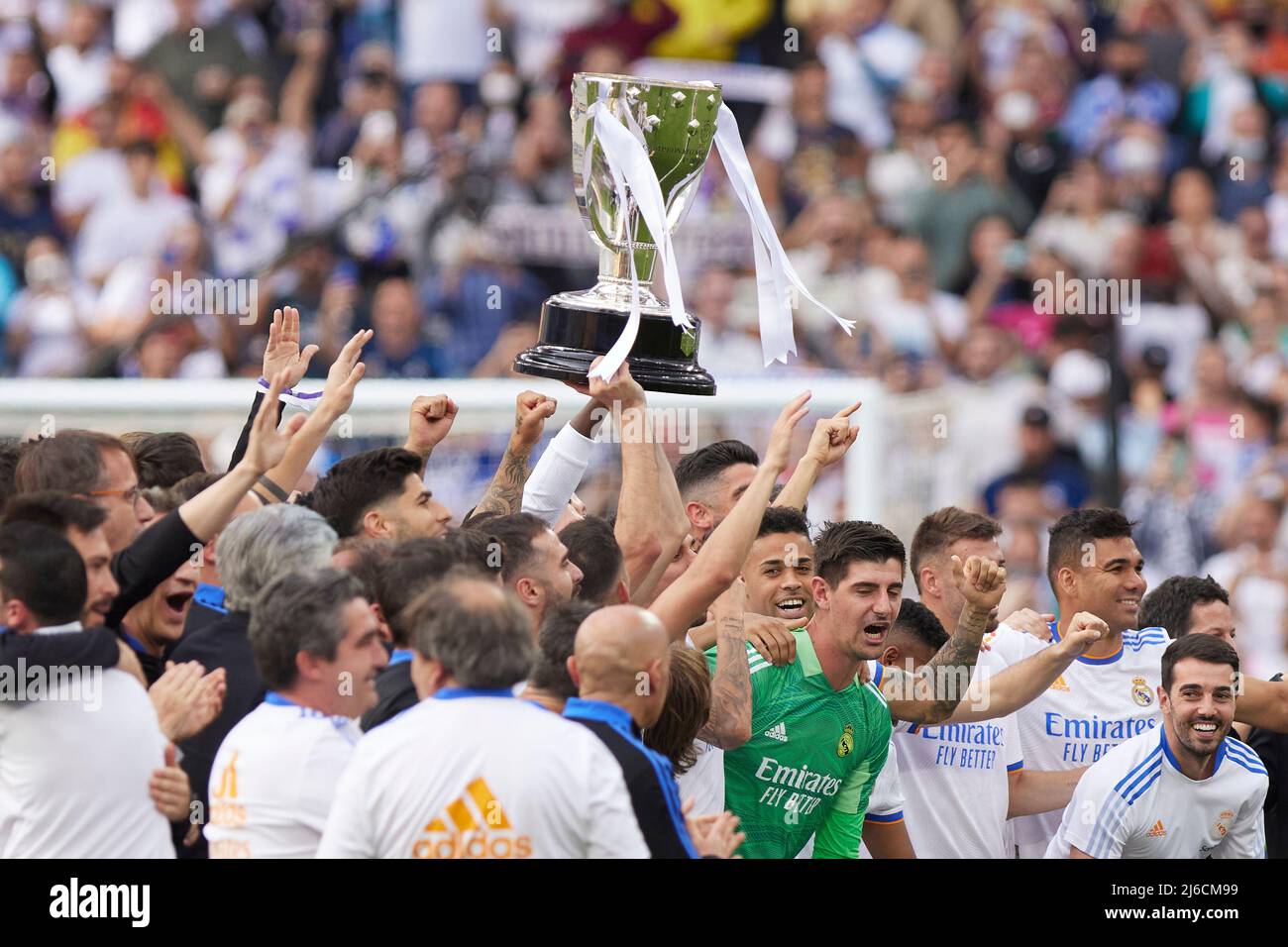 Players of Real Madrid celebration during the La Liga match between ...