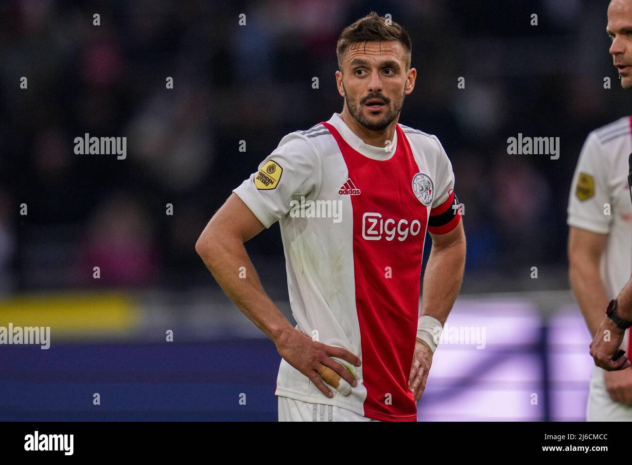 AMSTERDAM, NETHERLANDS - APRIL 30: Dusan Tadic of Ajax during the Dutch Eredivisie match between ...