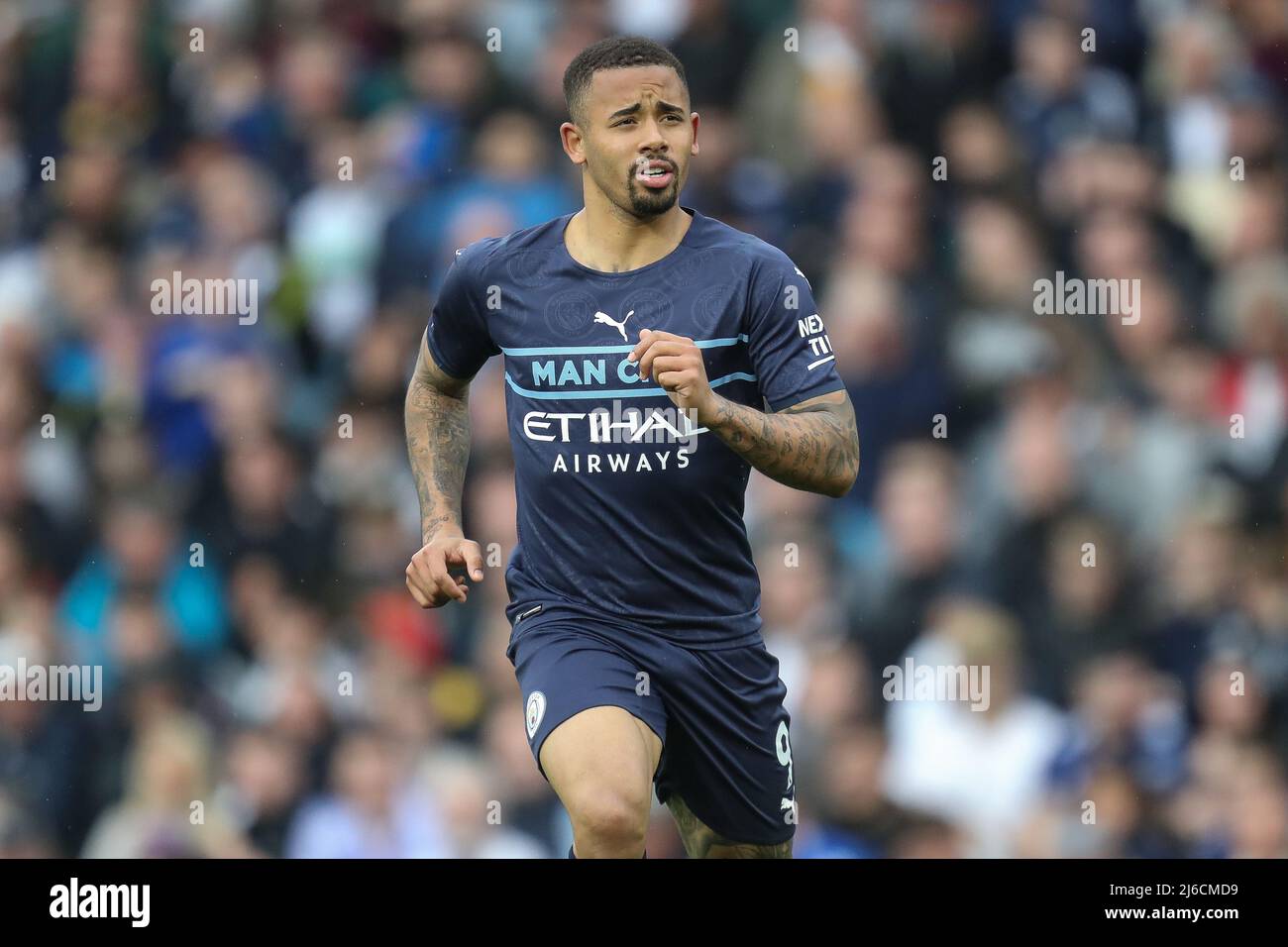 Gabriel Jesus #9 of Manchester City during the game in Leeds, United ...