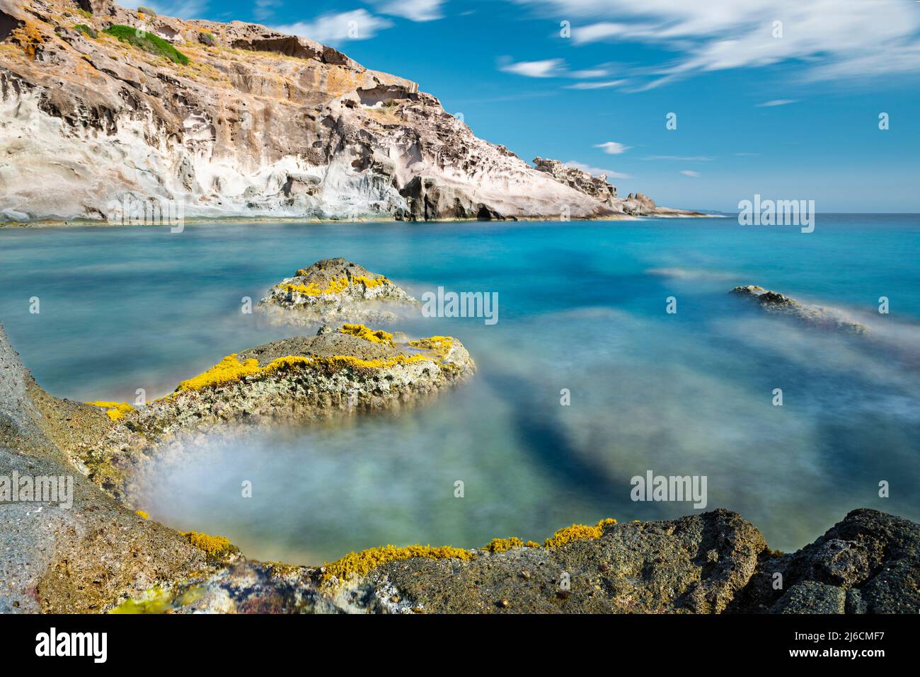Mediterranean natural beauty - jagged, colourful rock formations in the ...