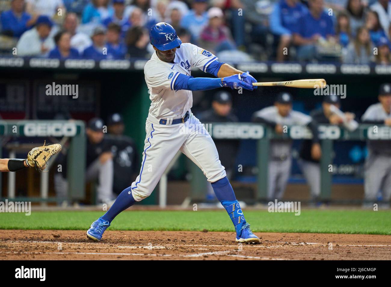 April 29 20261: Kansas City center fielder Michael A Taylor (2) gets a ...