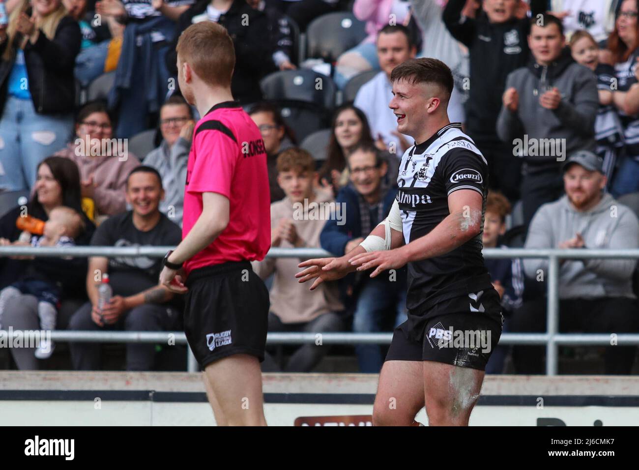Connor Wynne #23 of Hull FC all smiles after scoring his third try of the match Stock Photo - Alamy