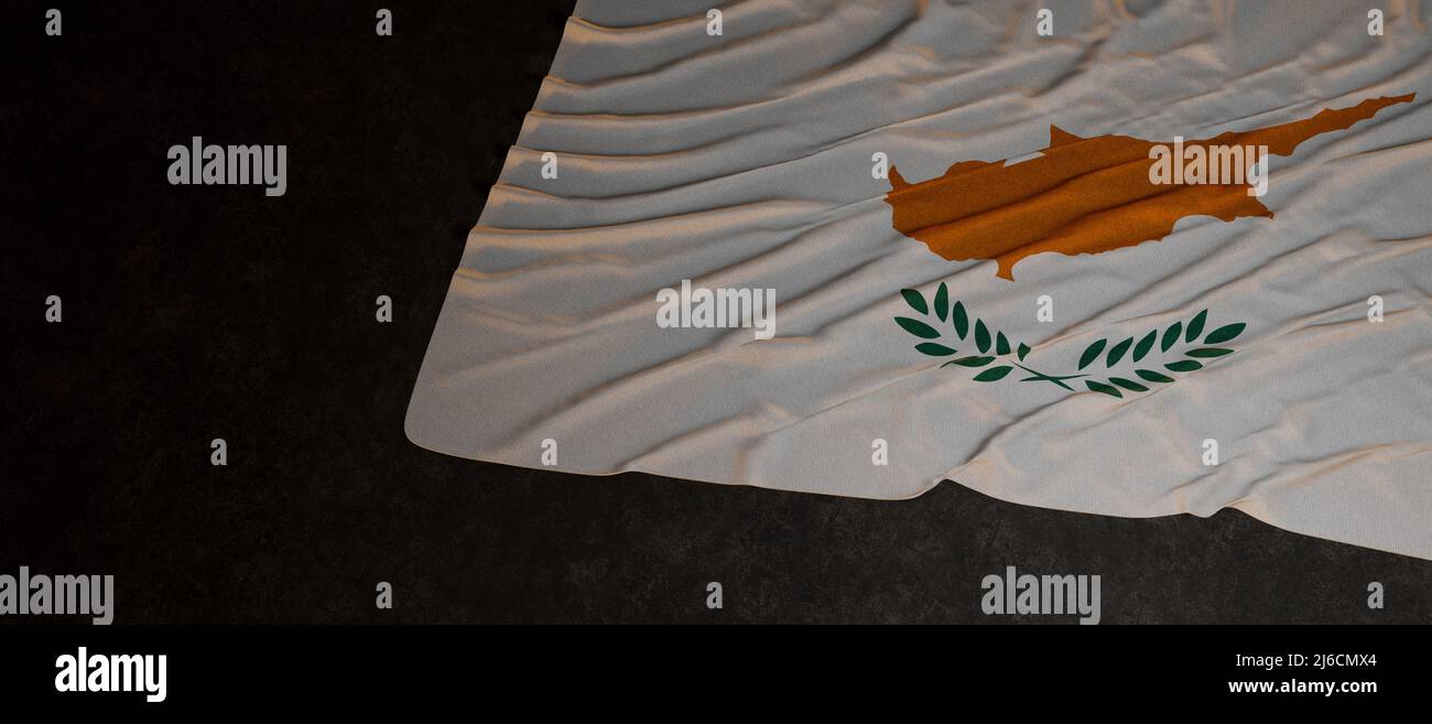 High detailed flag of Cyprus dark banner background 3d Render Stock ...
