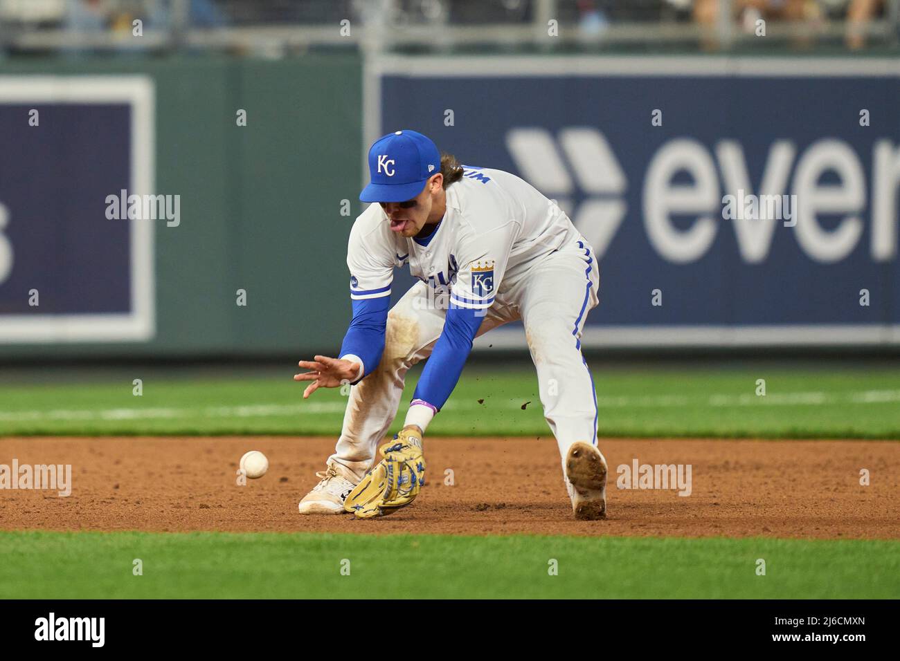 April 29 20261: Kansas City third baseman Bobby Witt Jr.(7) makes a ...