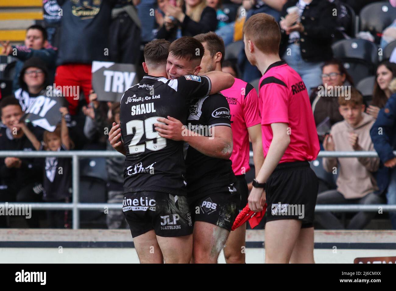 Connor Wynne #23 of Hull FC is congratulated by Jamie Shaul #29 of Hull ... Connor Wynne #23 of Hull FC is congratulated by Jamie Shaul #29 of Hull ...