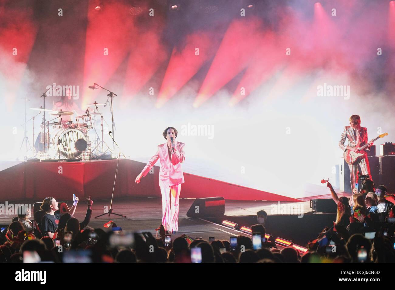 Maneskin during Maneskin Live, Italian singer Music Concert in Verona ...