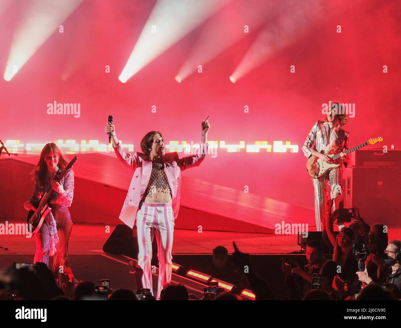 Maneskin during Maneskin Live, Italian singer Music Concert in Verona ...