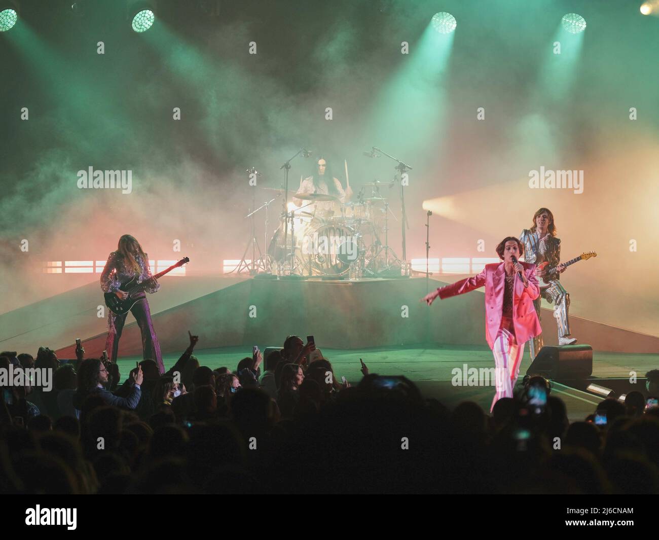 Maneskin during Maneskin Live, Italian singer Music Concert in Verona ...