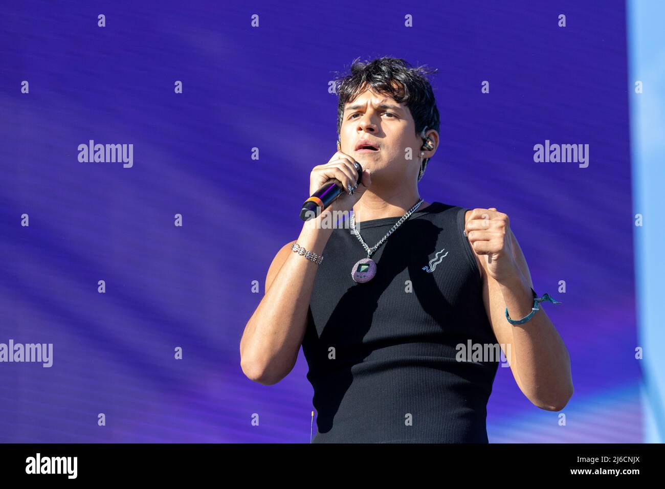 Omar Apollo (Omar Velasco) during Coachella Music and Arts Festival on ...