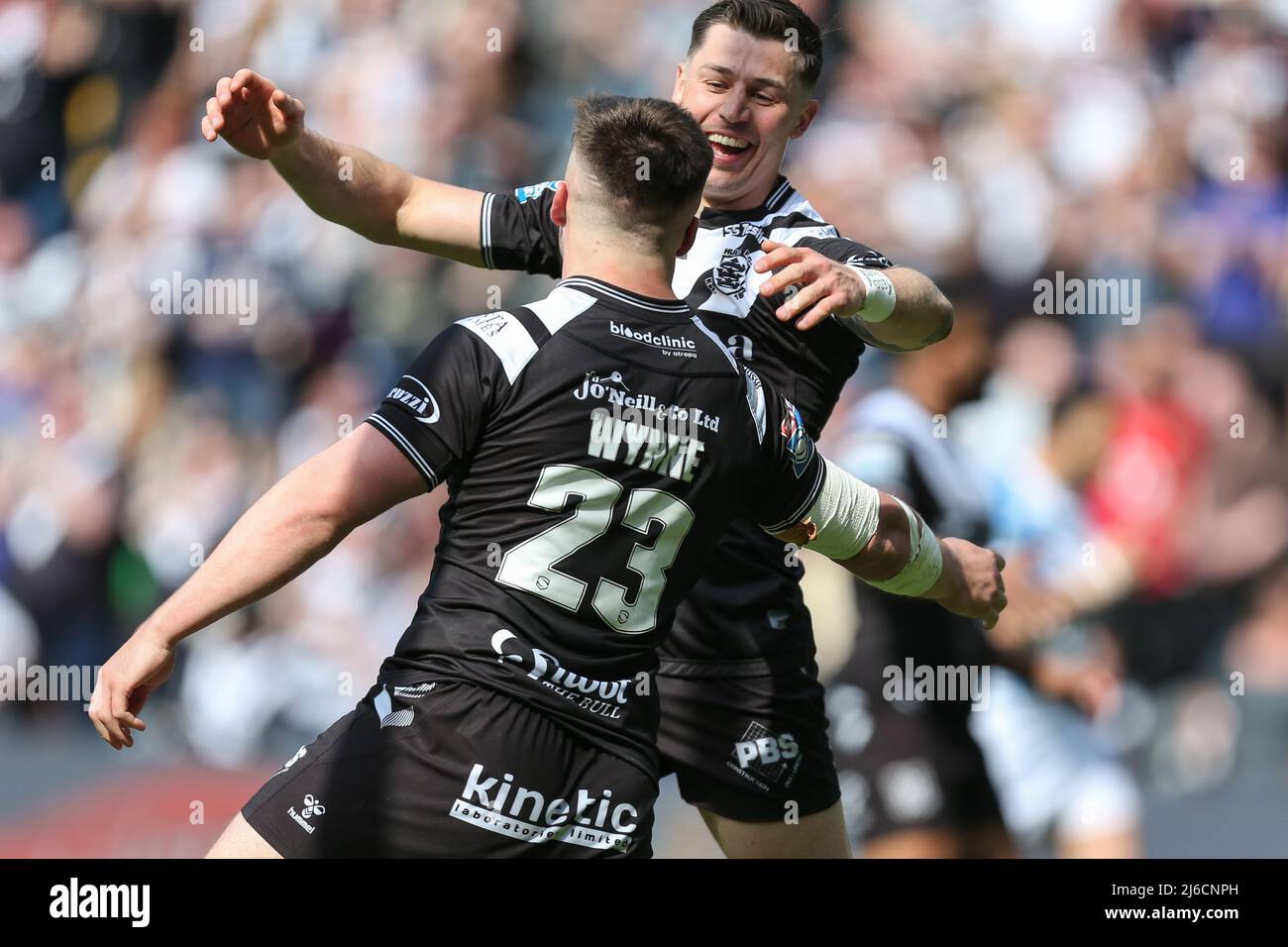 Connor Wynne #23 of Hull FC celebrates his try Stock Photo - Alamy