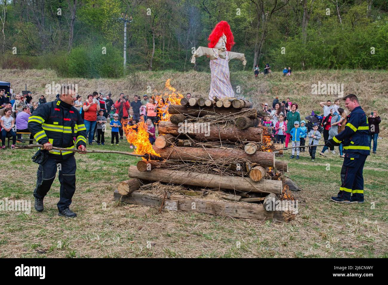 Walpurgis Night - Burning of the Witches. Huge bonfires with a witch ...