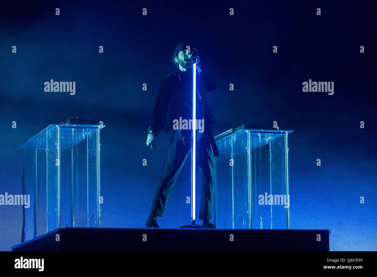Electronic musician Madeon (Hugo Pierre Leclercq) during Coachella ...