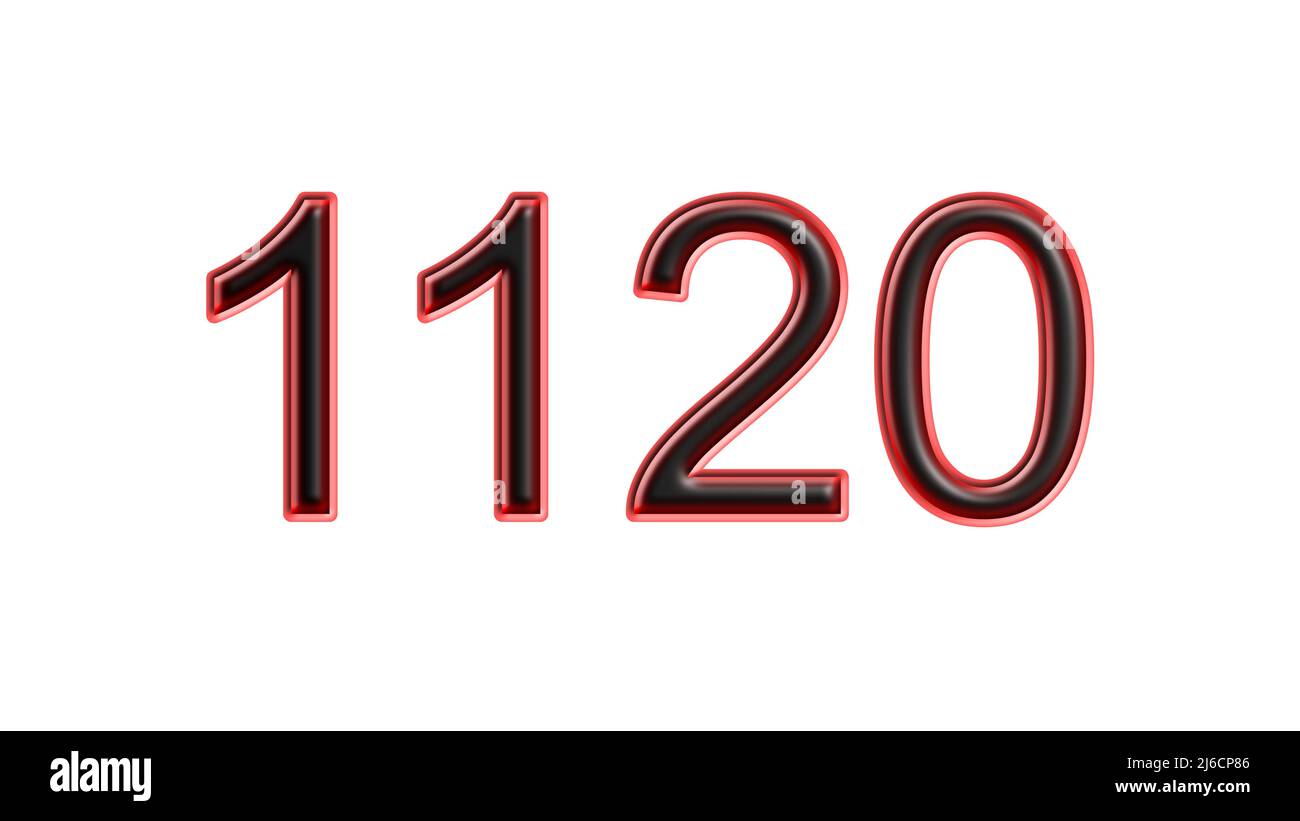 red 1120 number 3d effect white background Stock Photo - Alamy