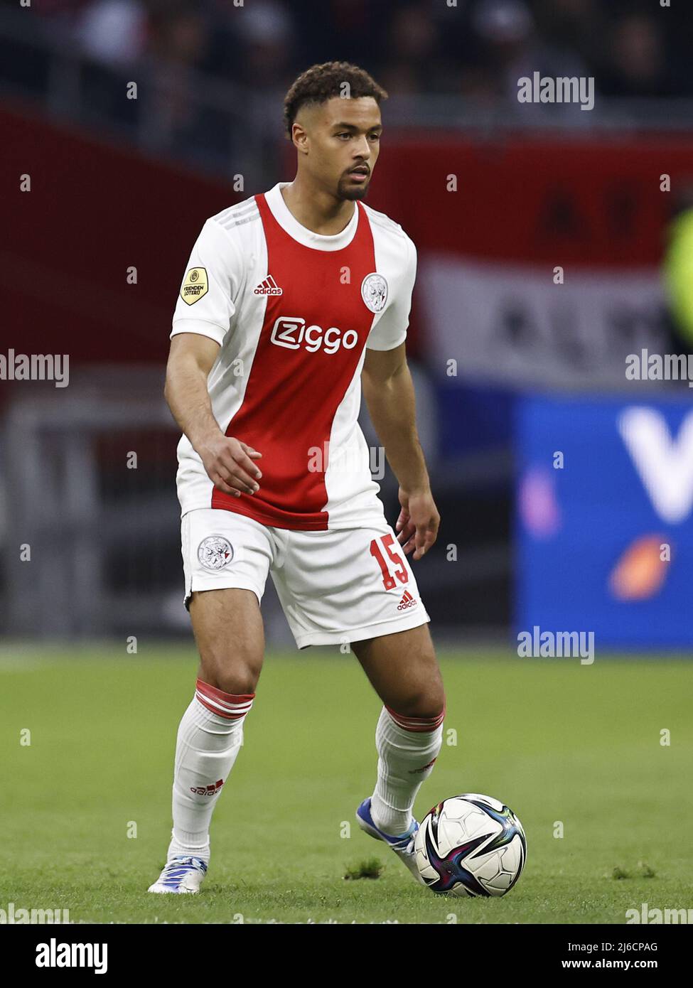 AMSTERDAM - Devyne Rensch of Ajax during the Dutch Eredivisie match ...