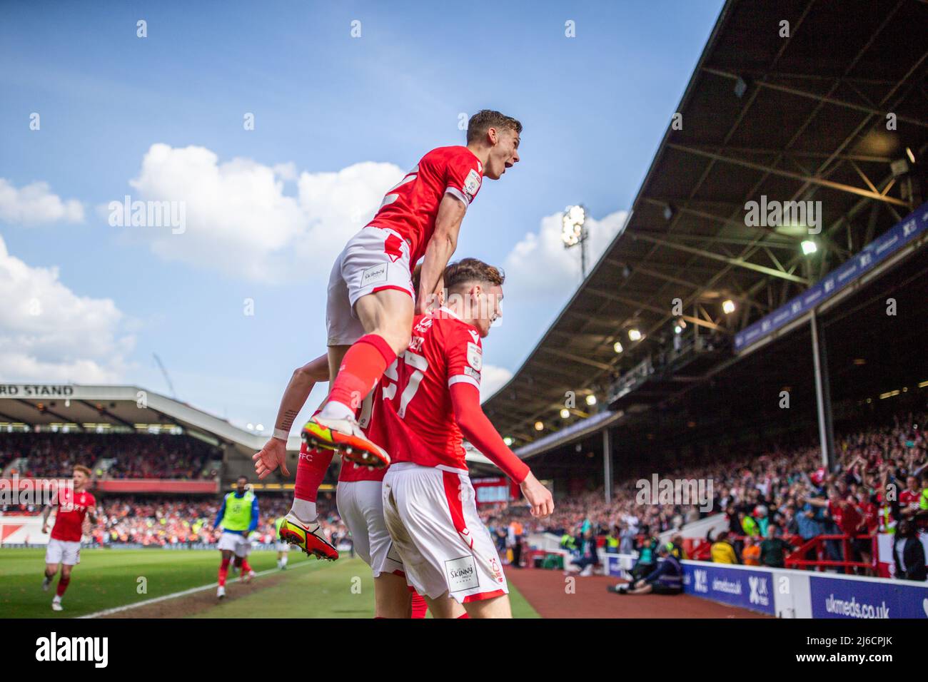 Ryan Yates #22 of Nottingham Forest celebrates his teams goal Stock ...