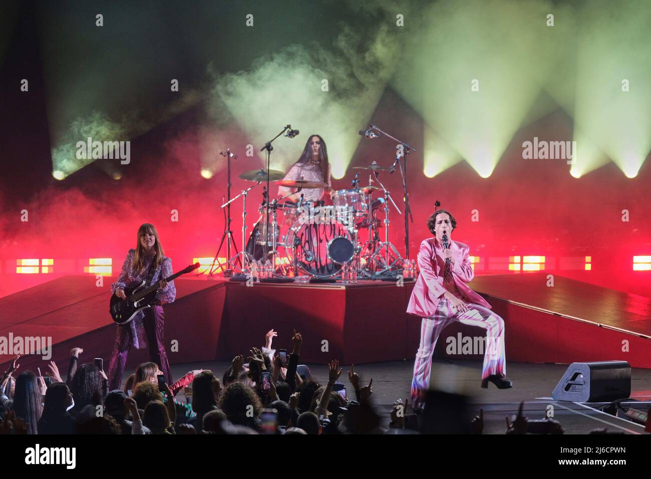 Maneskin during Maneskin Live, Italian singer Music Concert in Verona ...