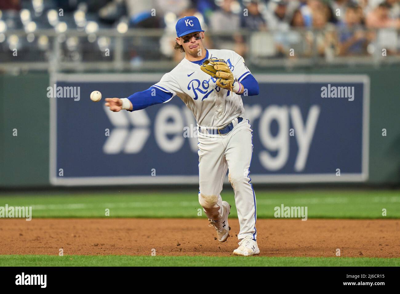 April 29 20261: Kansas City third baseman Bobby Witt Jr.(7) makes a ...