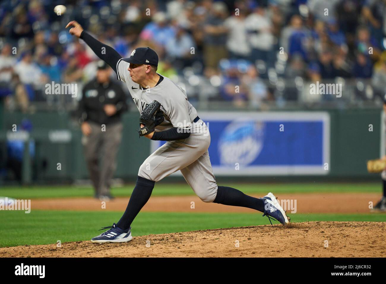 April 29 20261: New York pitcher Chad Green (57) throws a pitch during ...