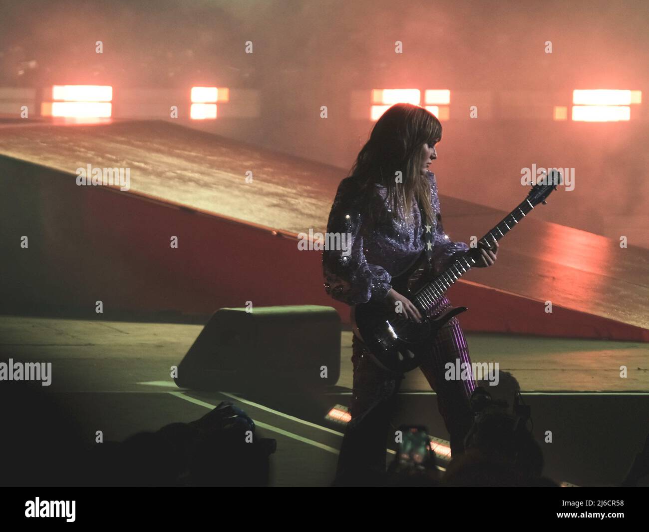 Maneskin - Victoria De Angelis during the Italian singer Music Concert ...