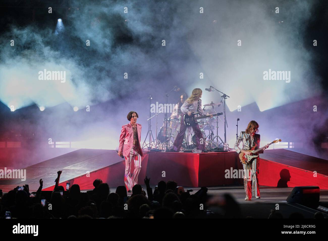 Maneskin during the Italian singer Music Concert Maneskin Live on April ...