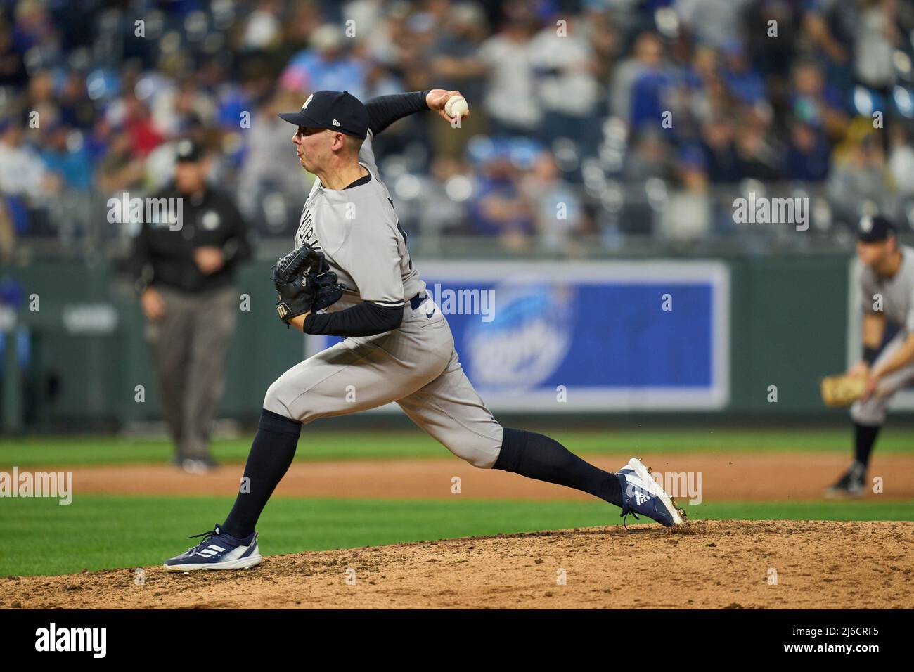 April 29 20261: New York pitcher Chad Green (57) throws a pitch during ...