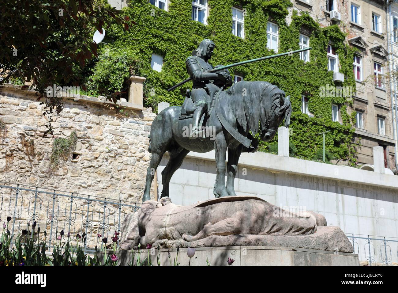 Rare Austrian sculpture in Zagreb of Saint George and a slain dragon ...
