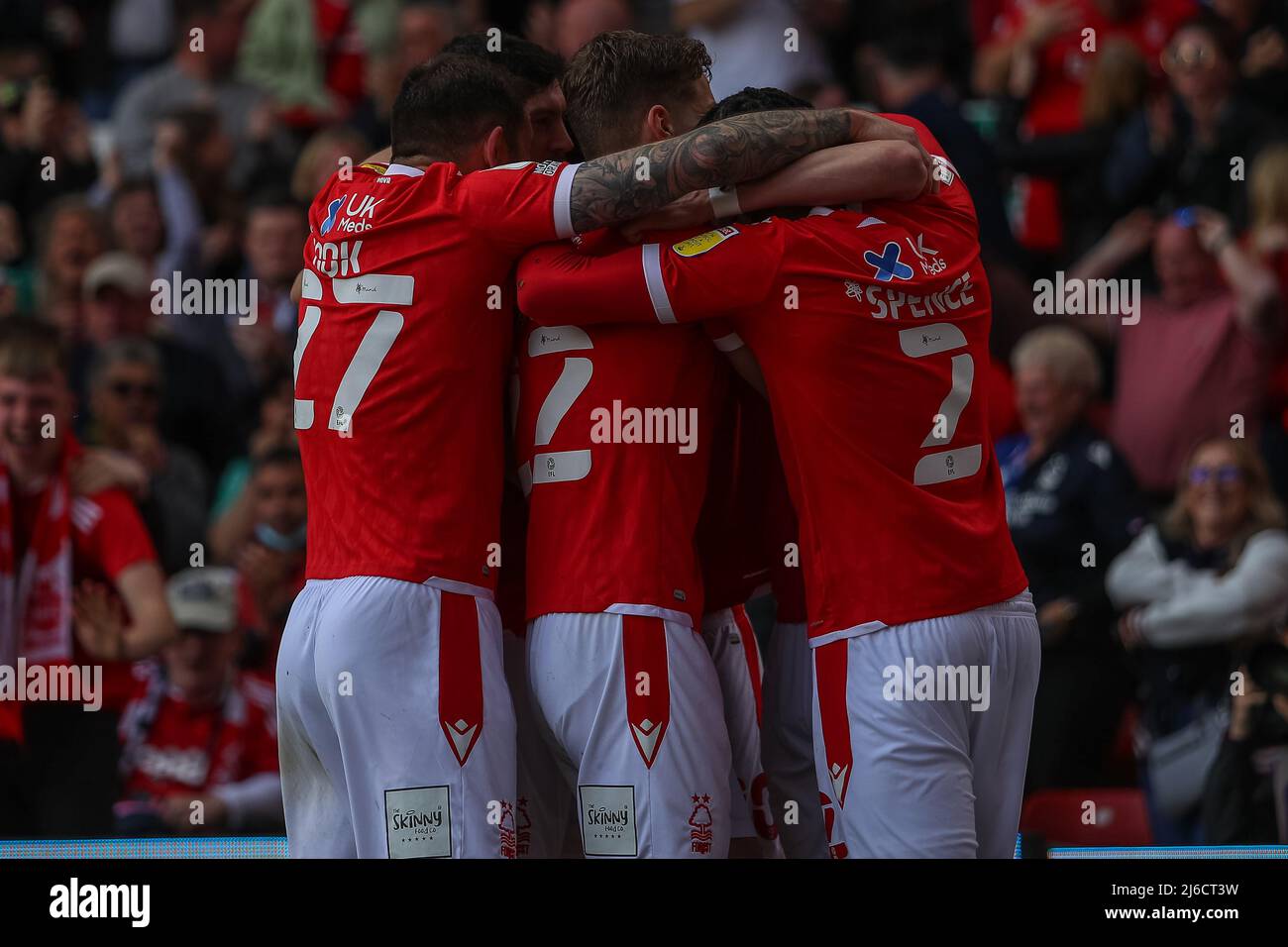 Nottingham players celebrate Sam Surridge #16 of Nottingham Forest goal ...