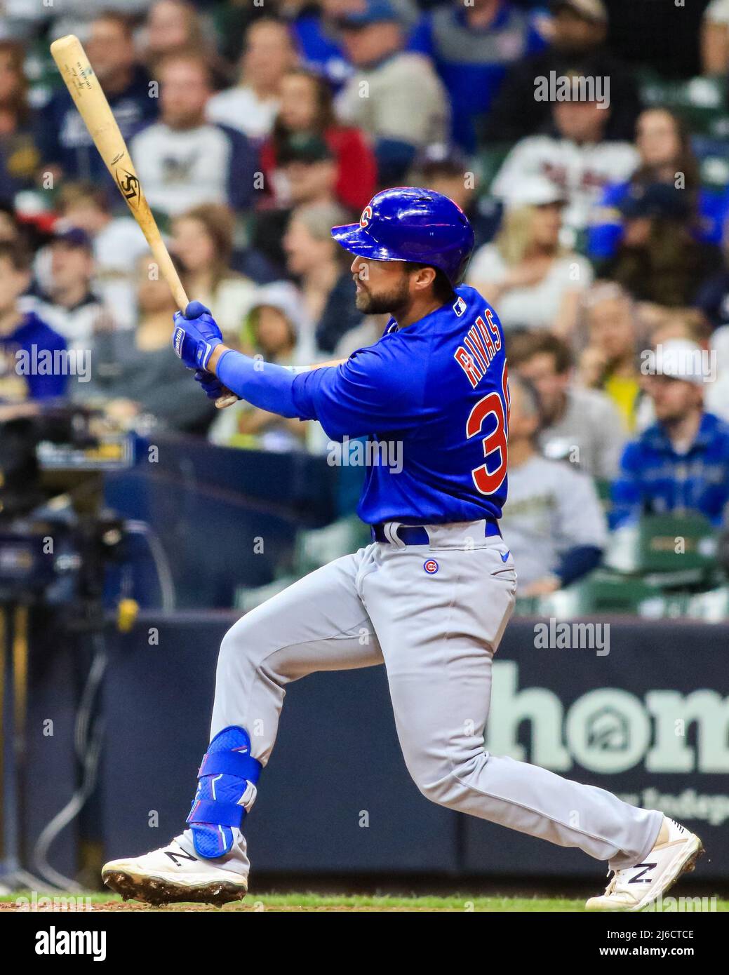 April 29, 2022 - Chicago Cubs first baseman Alfonso Rivas (36) follows ...