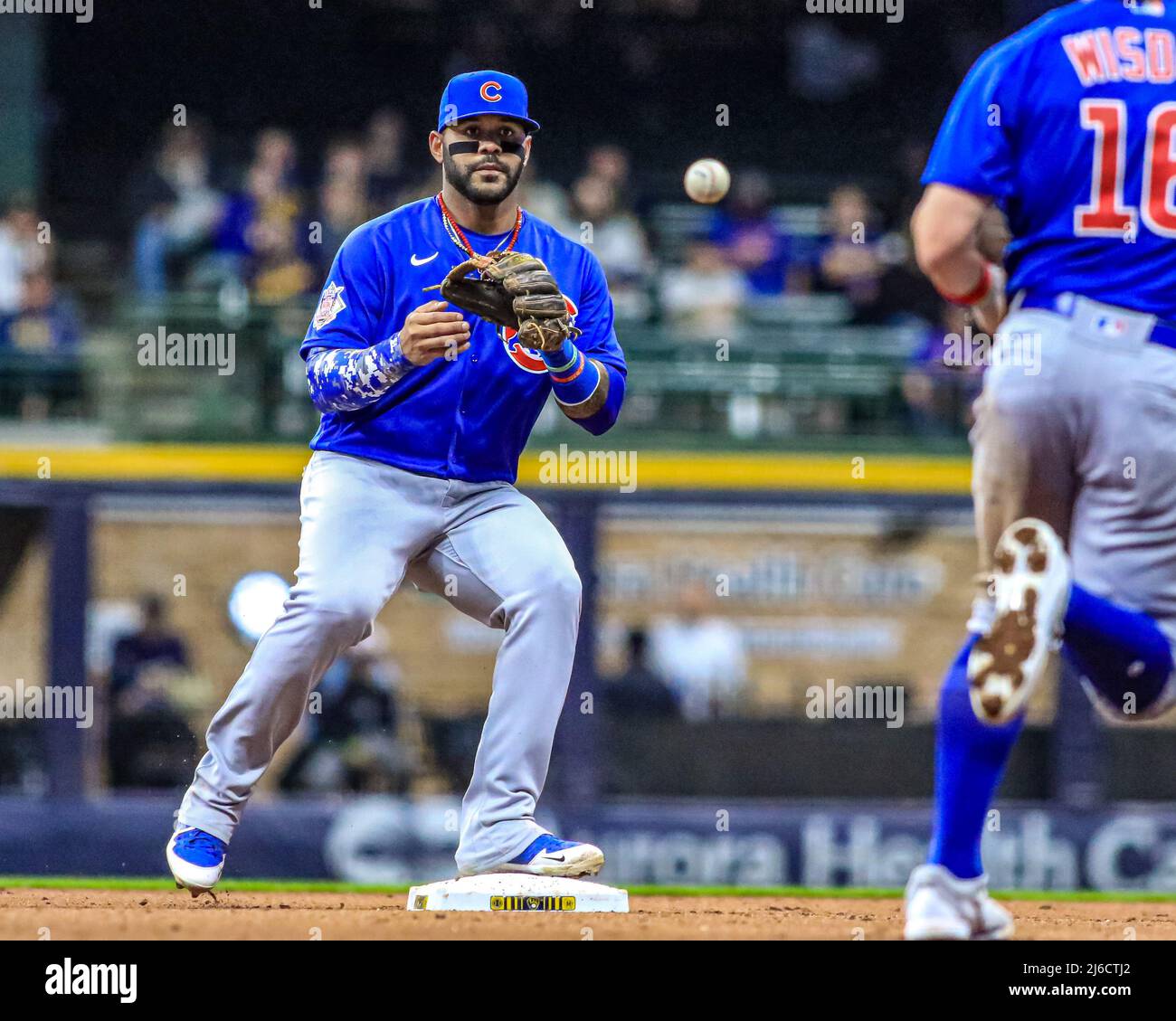 April 29, 2022 - Chicago Cubs second baseman Jonathan Villar (24) looks ...