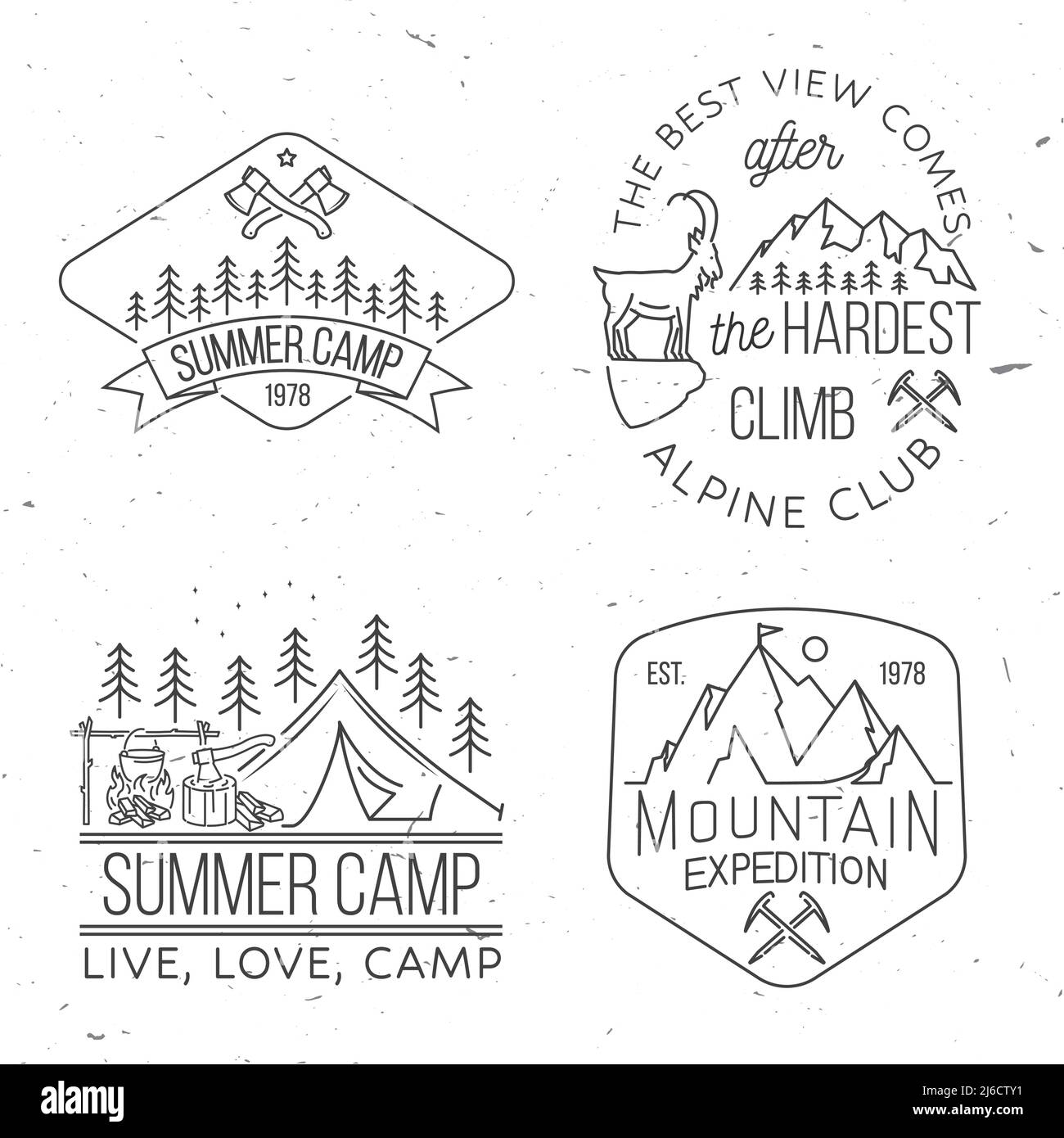 The best view comes after the hardest climb. Alpine club badge. Vintage ...