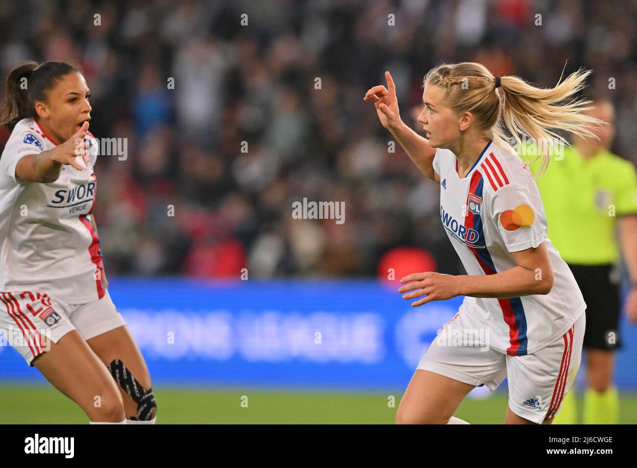 Ada Hegerberg (#14 Olympique Lyonnais) celebrates her goal during the ...