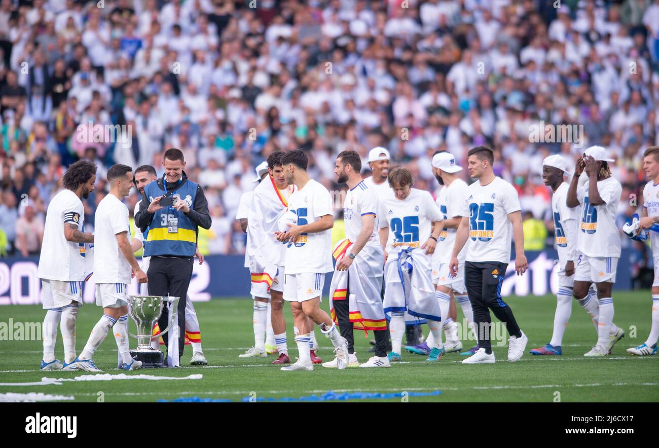 30th April 2022, Stadium Santiago Bernabeu, Madrid, Spain; La Liga ...