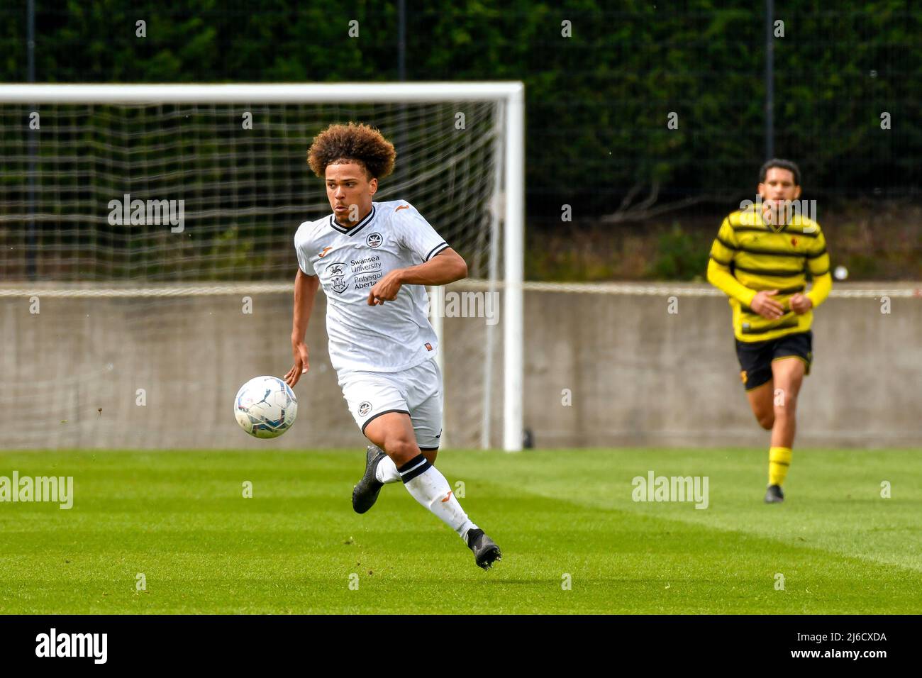 Swansea, Wales. 30 April 2022. Zane Myers of Swansea City Under 18s ...
