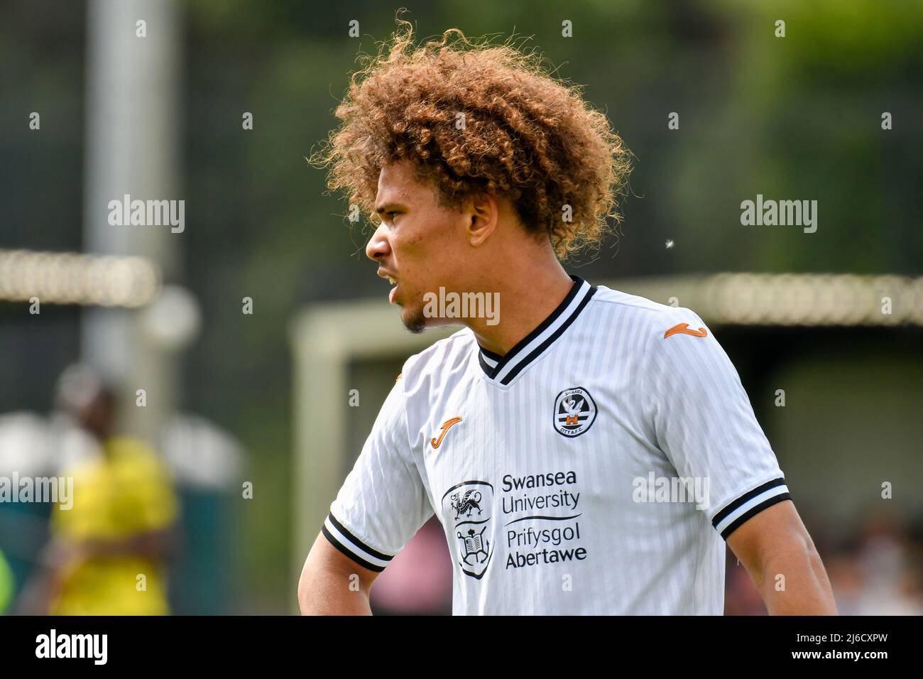 Swansea, Wales. 30 April 2022. Zane Myers of Swansea City Under 18s ...