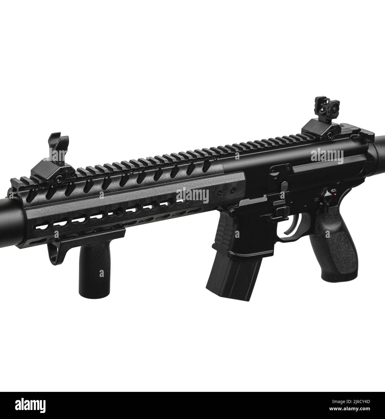 A modern air rifle with a futuristic design. Pneumatic weapons for ...