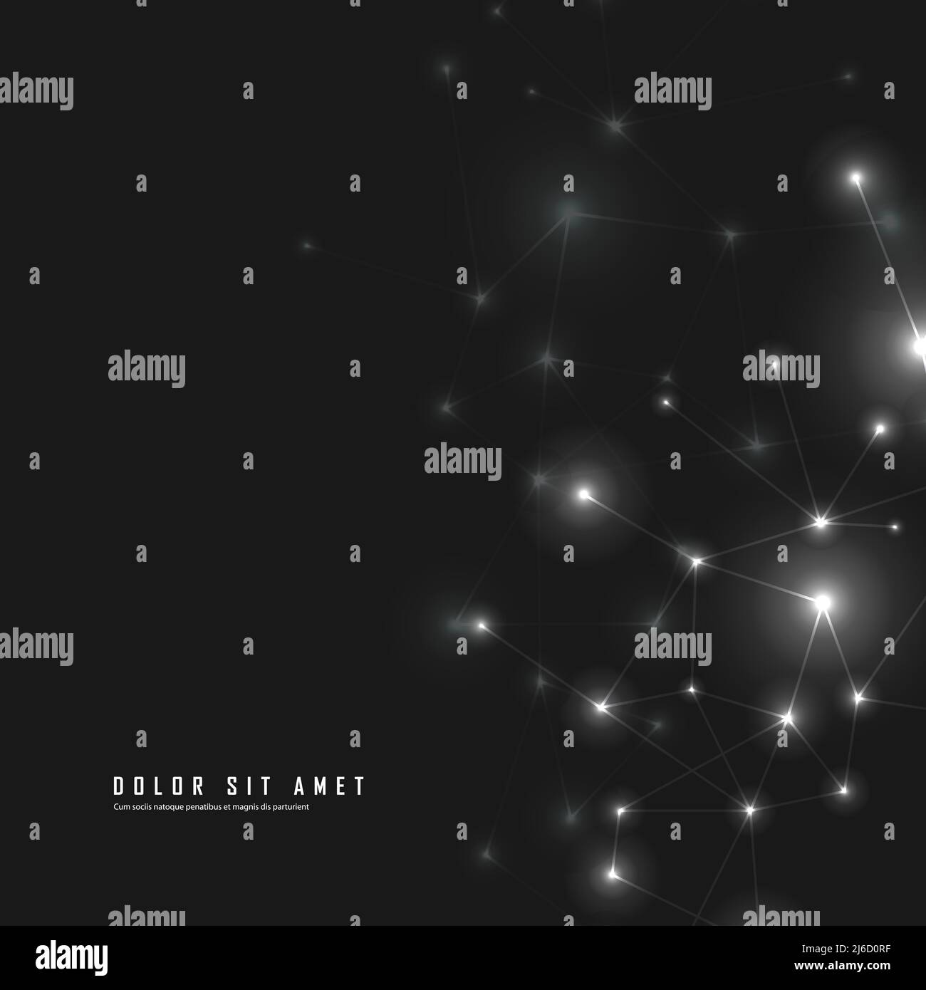 Abstract Connected Dots And Lines On Black Vector Background With Text Stock Vector Image And Art