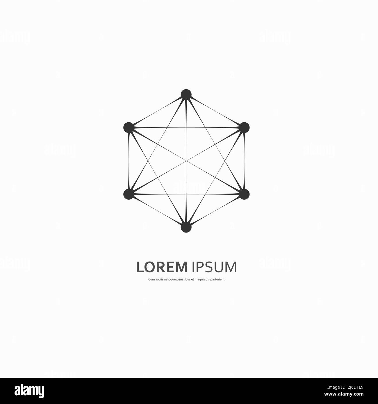 Abstract network connection. Vector circle Illustration on white square ...